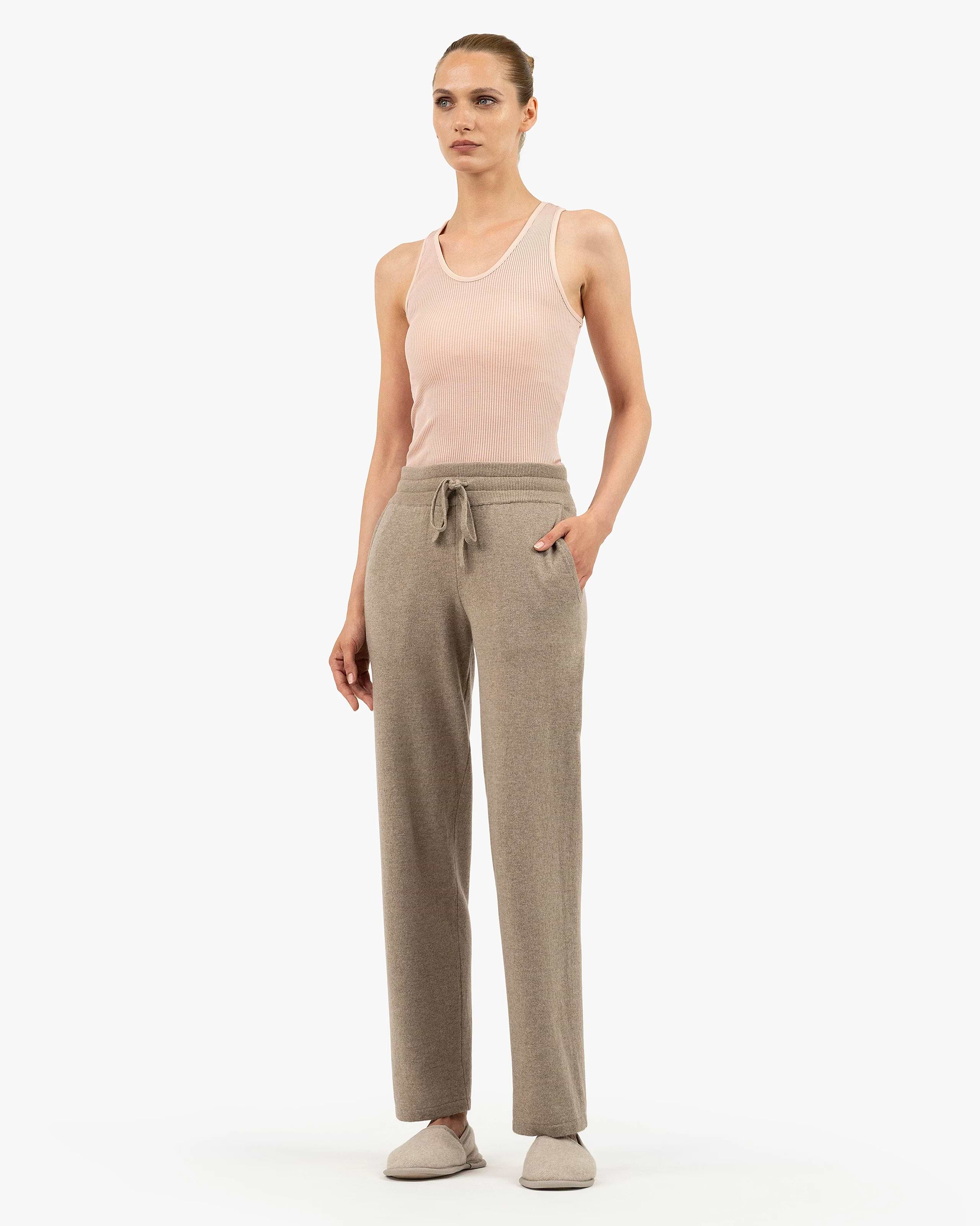 Women's Salò Cashmere Sweatpants - Off White | MaisonCashmere Archive